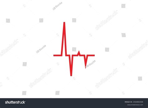 Vector Illustration Red Electrocardiogram Ecg Heartbeat Stock Vector