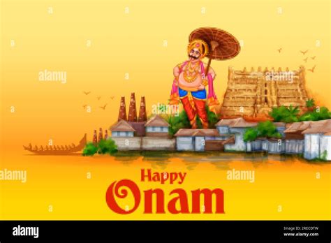 Illustration Of King Mahabali In Onam Traditional Festival Background Showing Culture Of Kerala