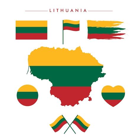 Premium Vector Lithuania Flag And Map Vector