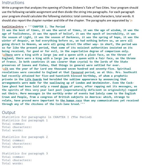 Solved Instructions Write A Program That Analyzes The