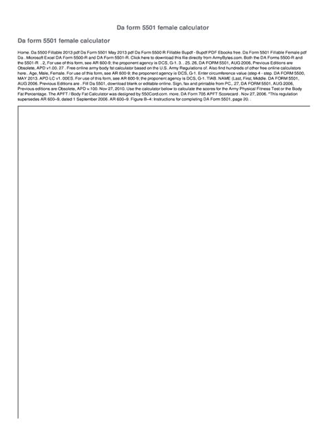 Da Form 5501 Fillable Printable Forms Free Online