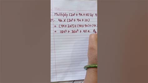 Multiplying Algebraic Expression Youtube