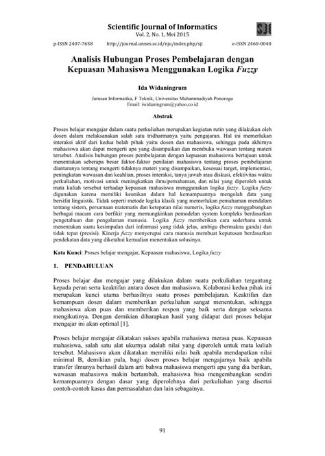 PDF Analisis Hubungan Proses Pembelajaran Dengan Kepuasan Mahasiswa