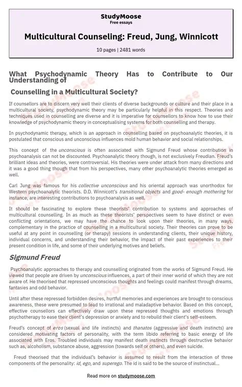 Freud Psychoanalytic Theory Summary