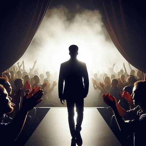 Premium Photo Silhouette Of A Man From The Back Coming Out From