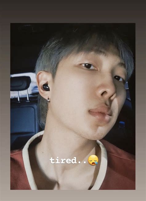 BTS Charts Translations⁷ on Twitter RM Instagram Story tired