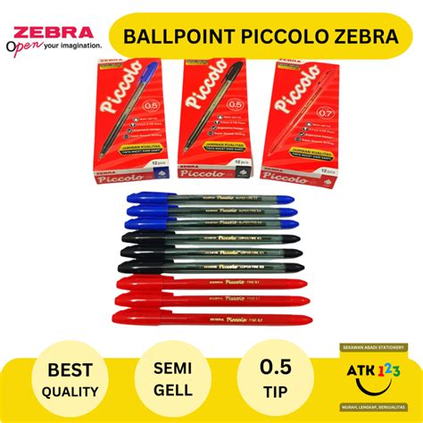 Jual 1 Pack Isi 12 Ballpoint Bolpen Pulpen Merk Zebra Piccolo