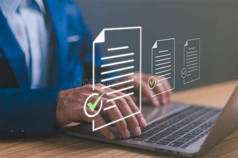 Document Checklist Management Businessman Choose Checkmark Exam Question Application Report