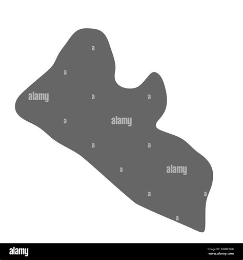 Liberia Country Simplified Map Grey Stylish Smooth Map Vector Icons