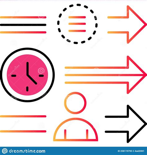Work Flow Process Icon Time Management Vector Royalty Free Stock