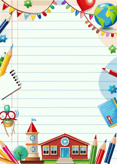 School Themed Background Template Premium Ai Generated Vector