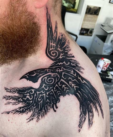 Raven Landing Tattoo