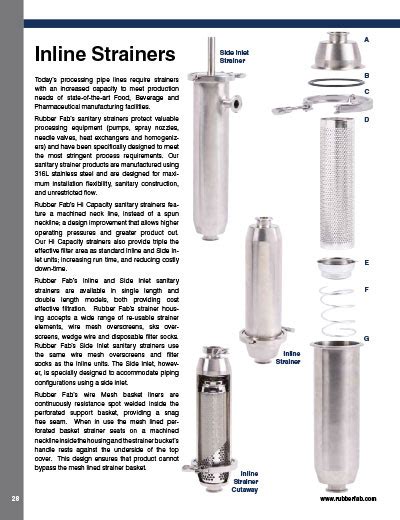 Inline Strainer Part Numbers Resources Rubber Fab