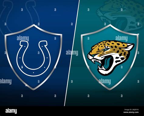 Colts Vs Jaguars Nfl Preseason Match Fixture Design Background With Signs Inside Shields Sports