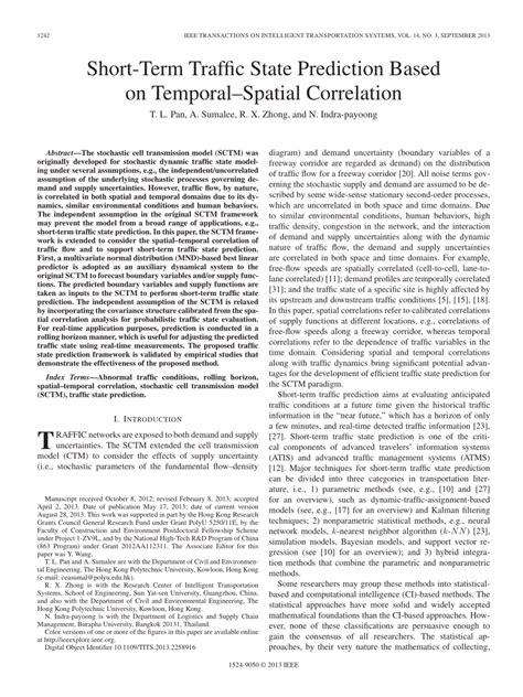 Pdf Short Term Traffic State Prediction Based On Temporalspatial Correlation