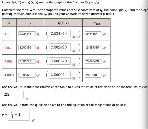 solved points p 4 2 and q x y are on the graph of the