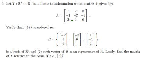 Solved Let T R R Be A Linear Transformation Whose Chegg Com