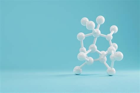 Abstract Molecular Structure Models On Blue Background With Copy Space