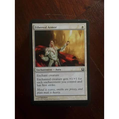 การ์ด Mtg Ethereal Armor White Magic The Gathering Edh รุ่น Rtr สภาพ Ex
