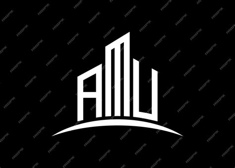 Premium Vector Letter Amu Building Vector Monogram Logo Design