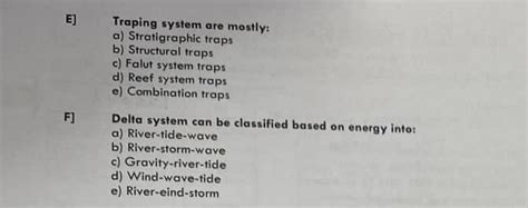 Solved Traping System Are Mostly A Stratigraphic Traps B