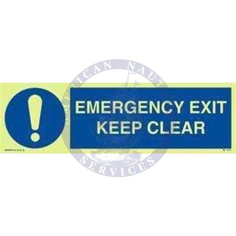 Marine Mandatory Sign Emergency Exit Keep Clear Amnautical