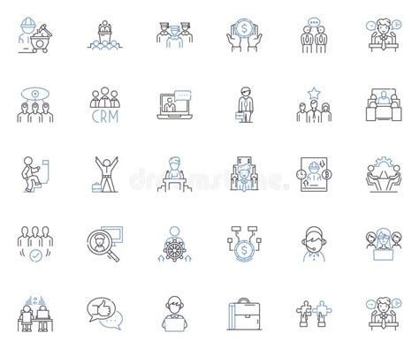 Staff Relations Line Icons Collection Communication Trust Respect Listening Empathy