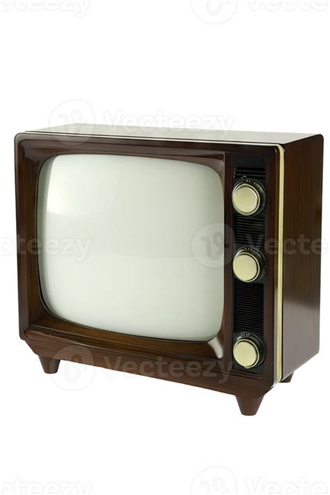 An Old Fashioned Television With A White Screen 50070588 Png