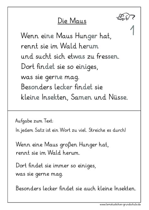 `kurze Texte Zum Lesen` Grundschule Pdf