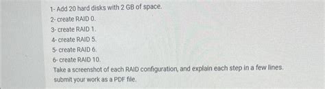Solved Add Hard Disks With GB Of Space Create Chegg