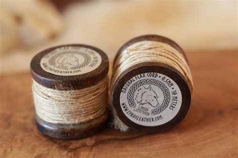 Natural Flax 5mm Wide 10mm Spool Lykos Leather