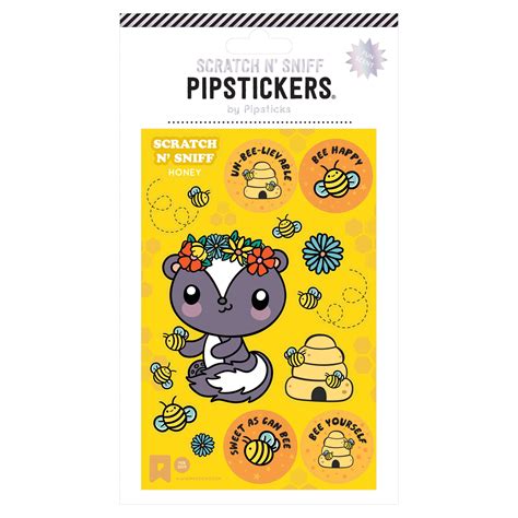 Kawaii Skunk And Bees Scratch N Sniff Stickers