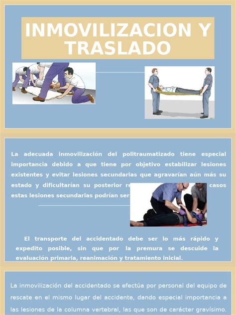 Inmovilización Y Traslado De Pacientes Pdf La Columna Vertebral