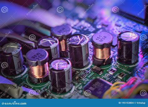 Macro Of Electronic Circuit Small Semiconductors And Other Electronics