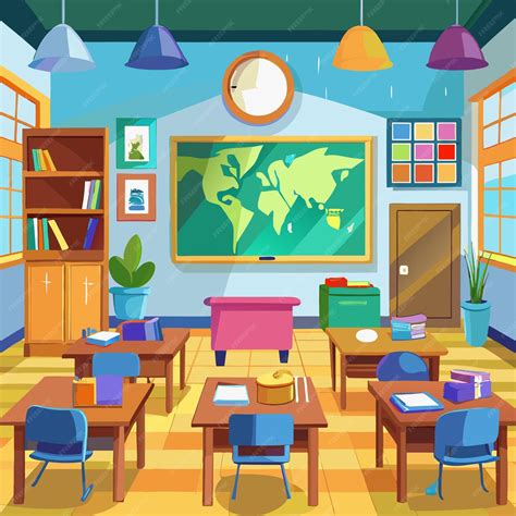 Empty School Class Background For Video Conferencing Premium Ai