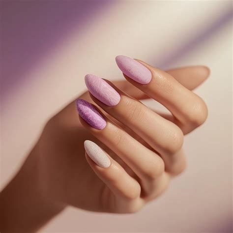 A Woman With Purple Nails That Has A Purple Nail Polish On Her Nails