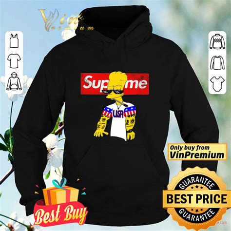 Supreme Bart Simpson Usa Shirt Hoodie Sweater Longsleeve T Shirt