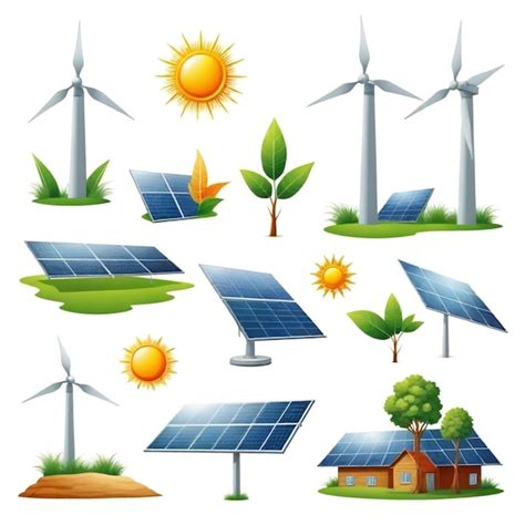 Renewable Vector Set White Background Isolated A High Quality Premium