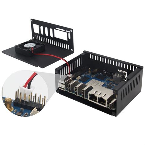 Geekworm N Metal Case For Orange Pi Pi PLUS With Fan SSD Support Black GW N