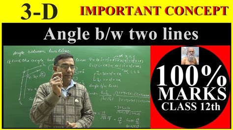 Class 12 Maths 3d Geometry Angle Between Two Lines Youtube