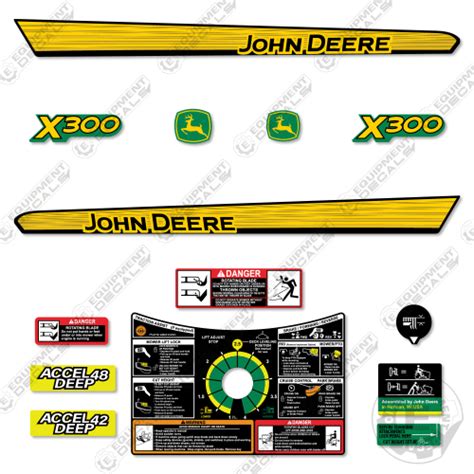 Fits John Deere X300 Decal Kit Mower Deere X300