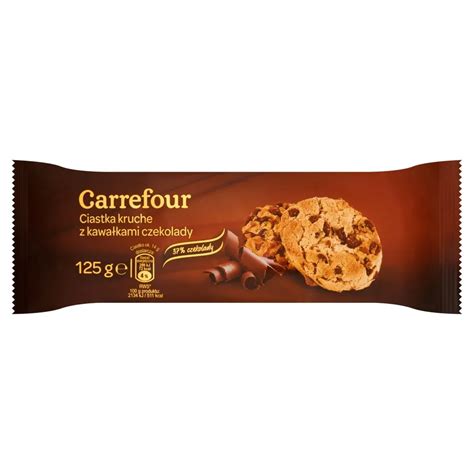Carrefour Ciastka kruche z kawałkami czekolady g Zakupy online z dostawą do domu