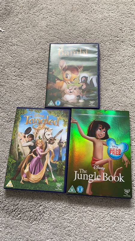 Three Disney Films Tangled Bambi And The Jungle Book Vinted