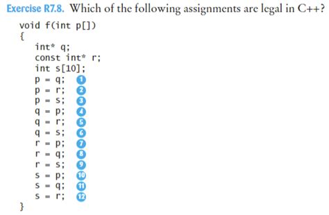 Solved Exercise R78 ﻿which Of The Following Assignments