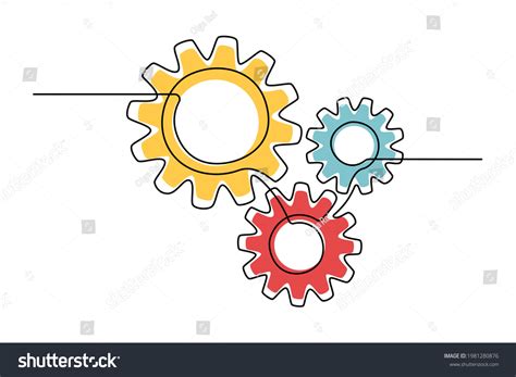 Colorful Brain Sketch With Cogs On Business Idea Sketch Over 21