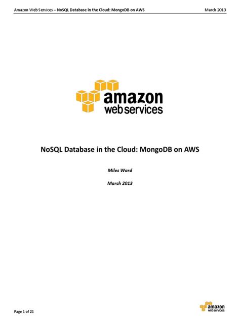 Aws Nosql Mongodb Pdf No Sql Mongo Db