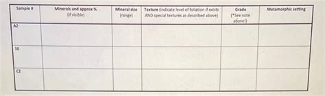 solved metamorphic rocks lab exercises1 optional for box