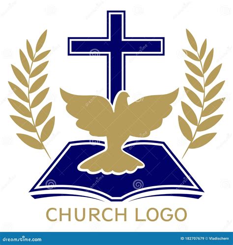 Símbolo Da Igreja Do Cristianismo A Pomba Cruzada E A Ilustração Do