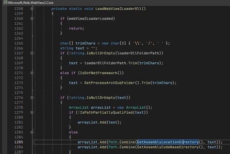 when using assembly merging initialising the corewebview2environment
