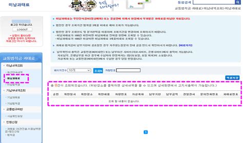 자동차 운행 과태료 범칙금 조회 방법 납부 여부 확인